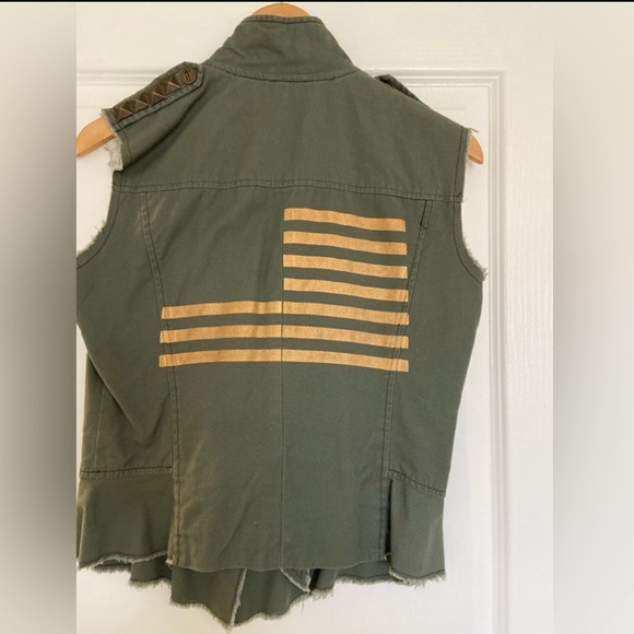 William Rast | Tops | William Rast Military Vest With Gold Flag | Poshmark